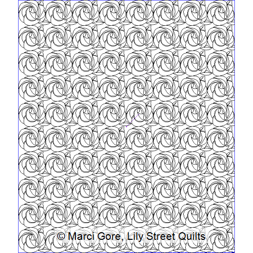 Lily Street Digitized Longarm Quilting Patterns - Belle Rose E2E