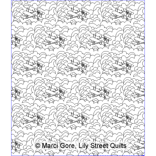 Lily Street Digitized Longarm Quilting Patterns - Biplane E2E