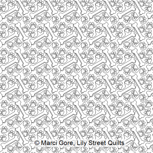 Lily Street Digitized Longarm Quilting Patterns - Give A Dog A Bone E2E