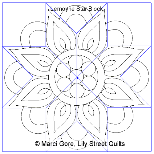 Lily Street Digitized Longarm Quilting Patterns - Lotus Flower 2