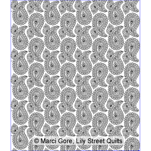 Lily Street Digitized Longarm Quilting Patterns - Paisley E2E
