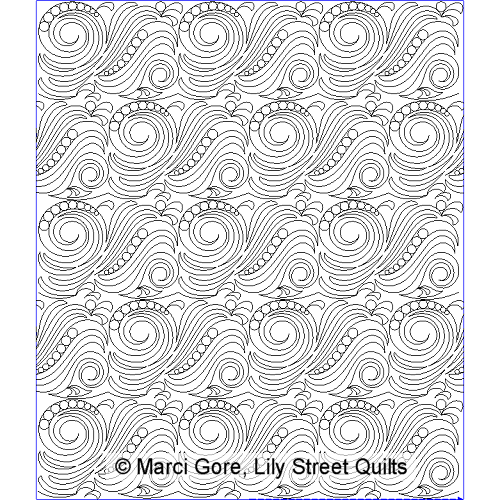 Lily Street Digitized Longarm Quilting Patterns - Sea Swirls E2E