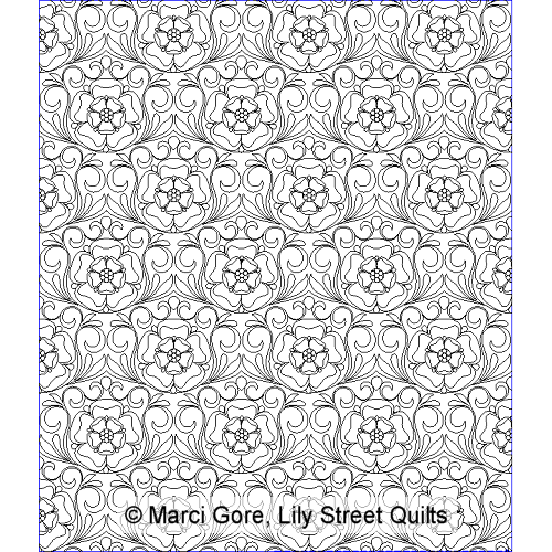 Lily Street Digitized Longarm Quilting Patterns - Tudor Rose E2E